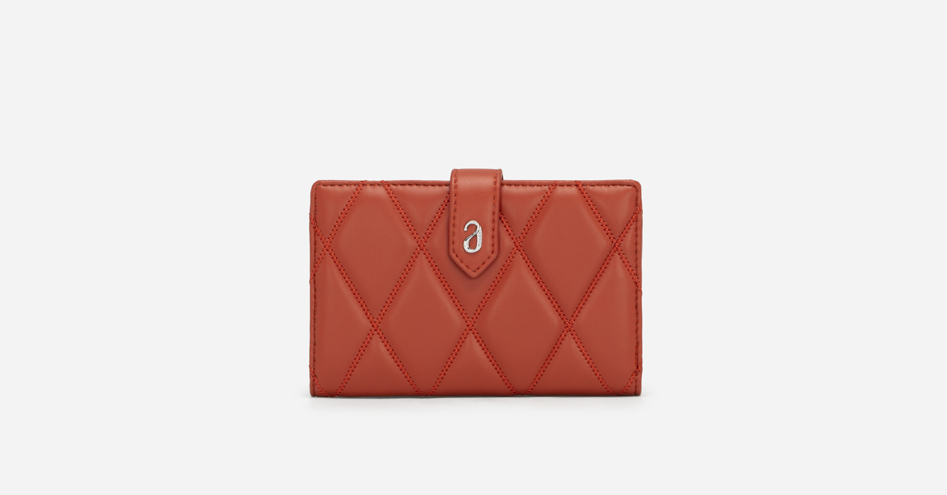 Rhombus Quilted Mini Wallet - WLL 0245 - Dark orange | VASCARA