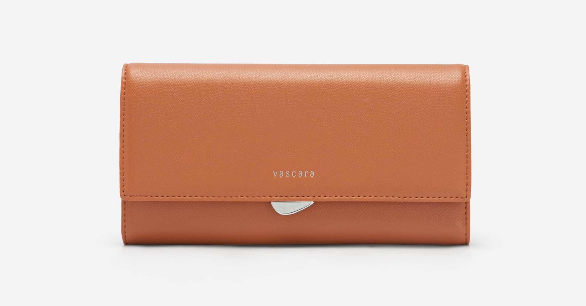 Geometric Lock Lizard-effect Wallet - WLL 0241 - Dark orange | VASCARA