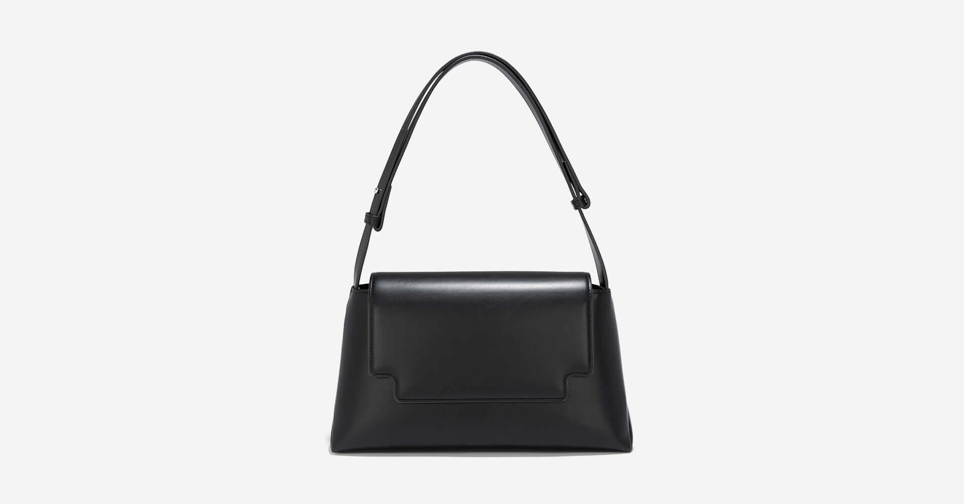 Flap Trapezoid-Shaped Handbag - SAC 0327 - Black | VASCARA
